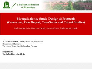 Bioequivalence Study Design and Protocols - Presentation - Asim Masoom ...